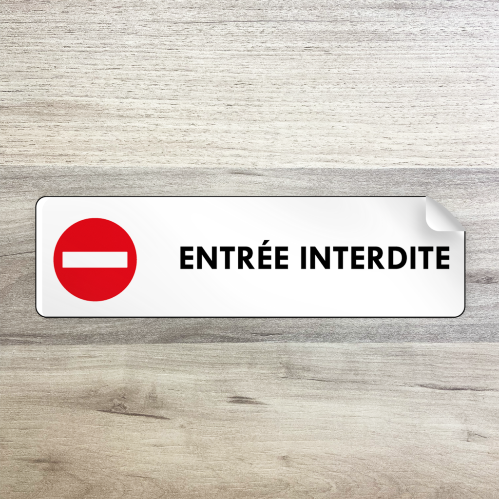 Entrée interdite (modèle 4) – Panonceau fond blanc – PictoMarket